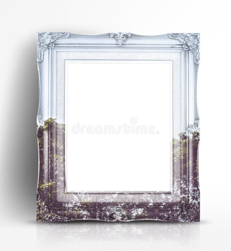 Double Exposure of Vintage Photo Frame and Tree Landscape View I Stock ...
