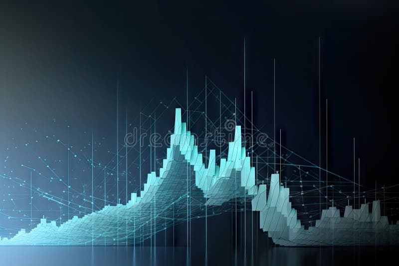 Double Exposure of Virtual Creative Financial Diagram on Empty Room ...