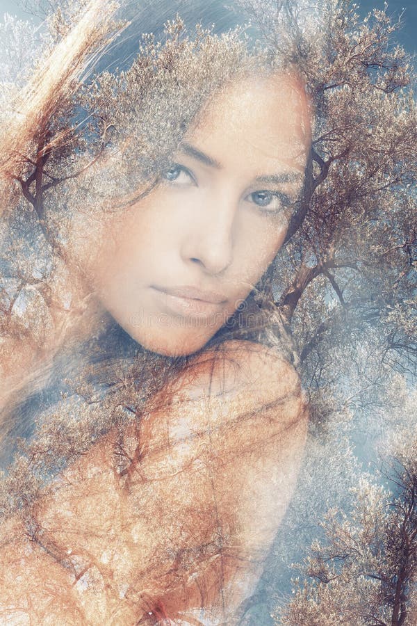 Double exposure woman stock photo. Image of sensual, exotic - 60096224