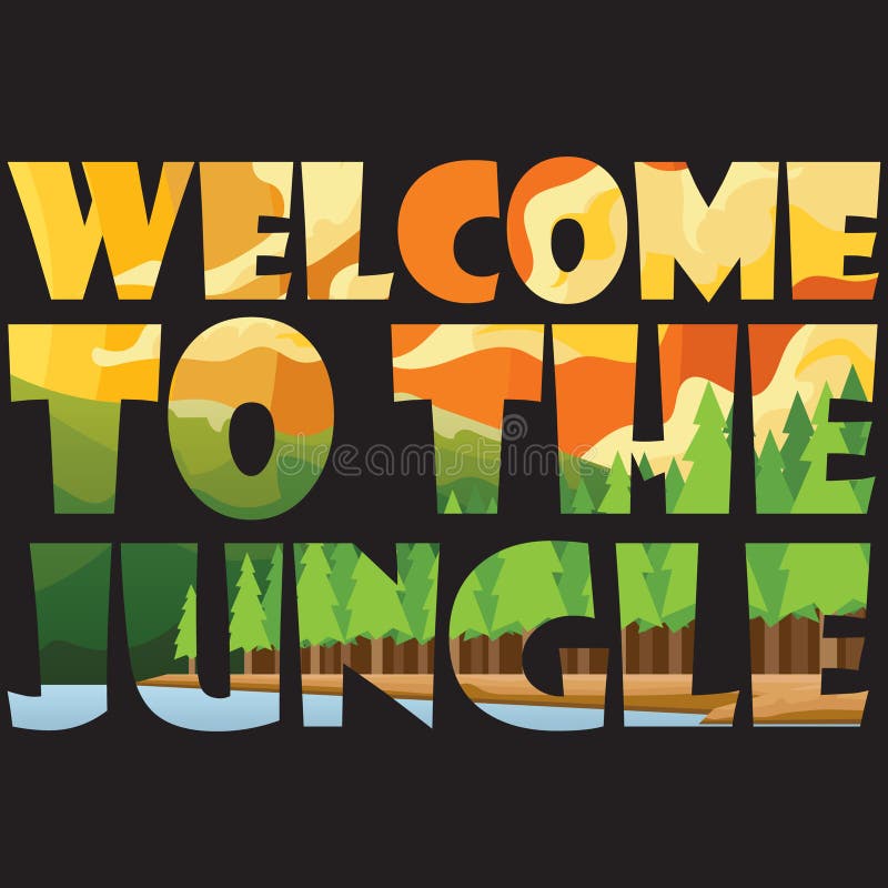 Welcome To the Jungle Design Stock Vector - Illustration of face, funny ...