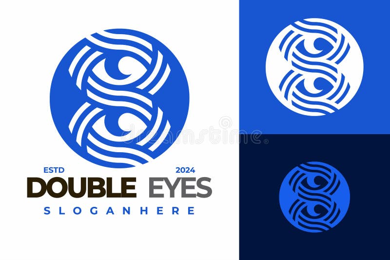 Double Eye Logo Design Vector Symbol Icon Illustration Stock Vector ...