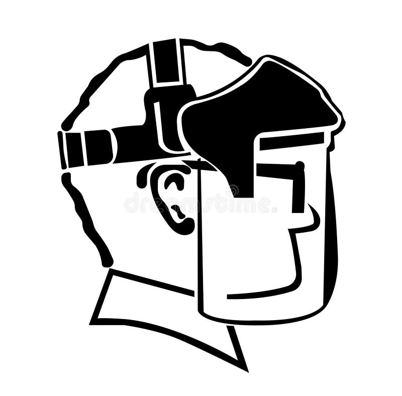 Double Eye Protection Black Icon, Vector Illustration, Isolate on White ...