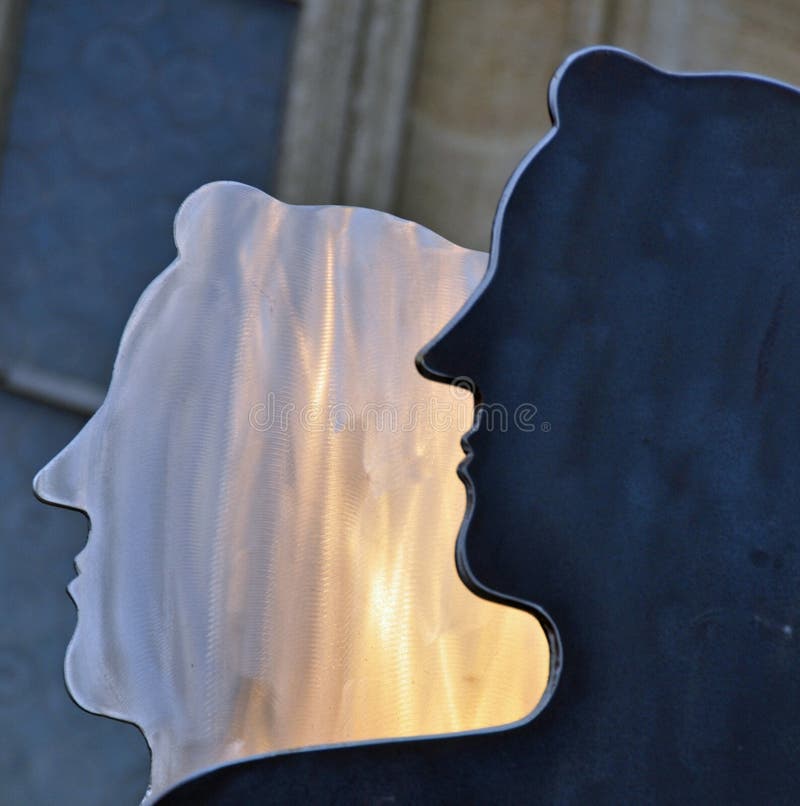 Double-faced stock image. Image of evil, silhouette, head - 47998279