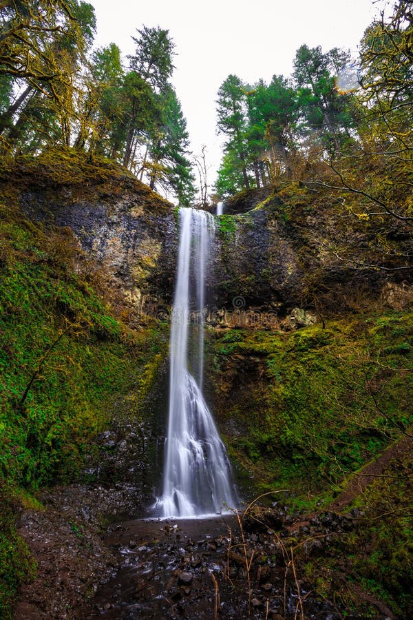 Double Falls in Oregon stock image. Image of gorge, peace - 251555221