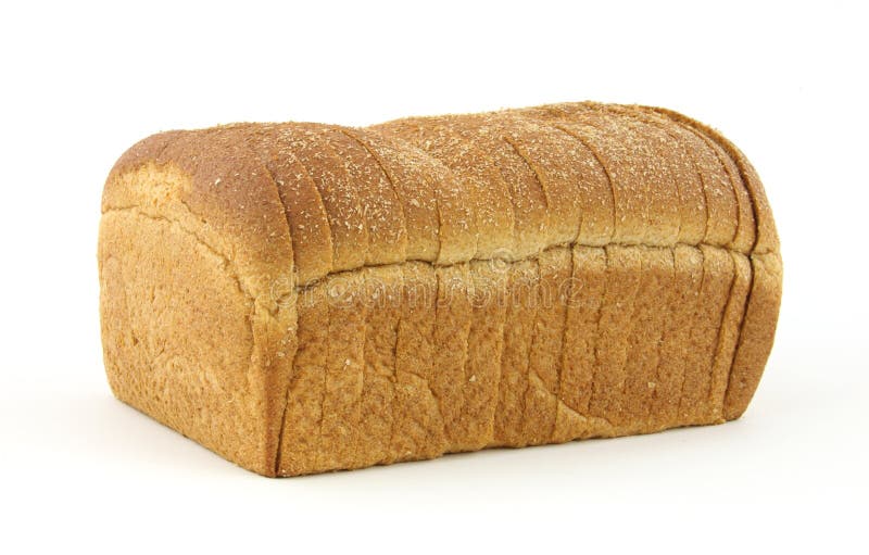 Double Loaf of Fresh Wheat Bread on a White Background Stock Image ...