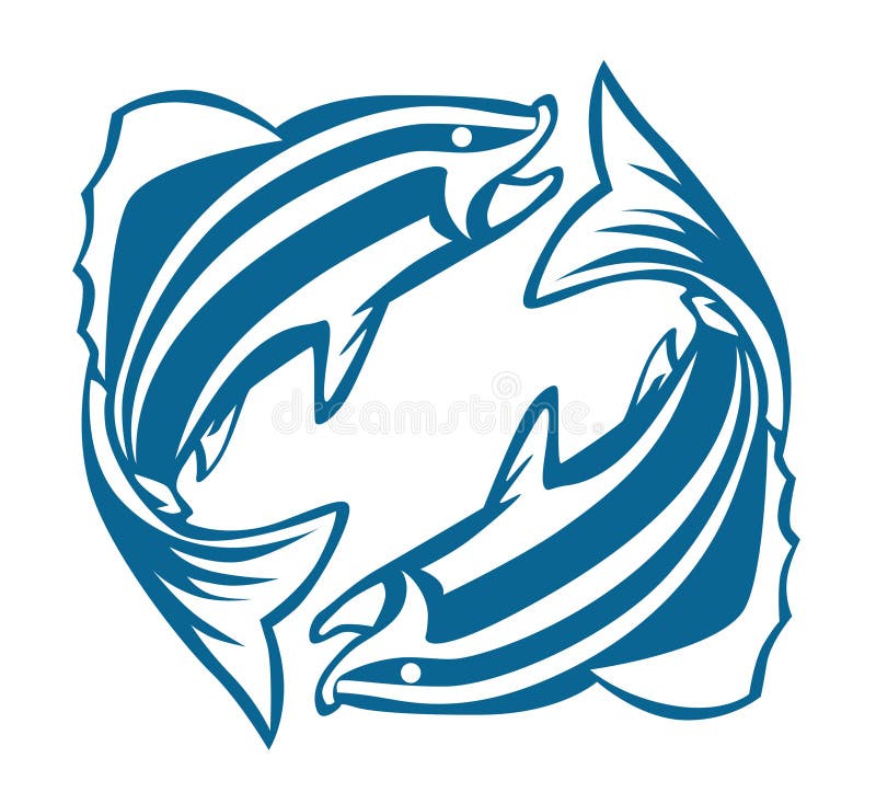 Double Fish Logo with Line, Restaurant Icons Stock Vector ...