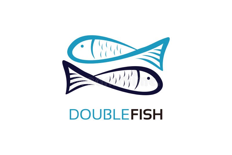 Double Fish Logo Illustration. Stock Vector - Illustration of financial ...
