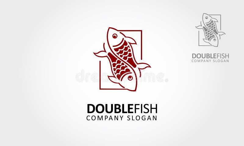 Double Fish Logo Illustration. Stock Vector - Illustration of financial ...