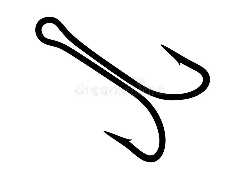 Double fishing hook stock vector. Illustration of vector - 203314143