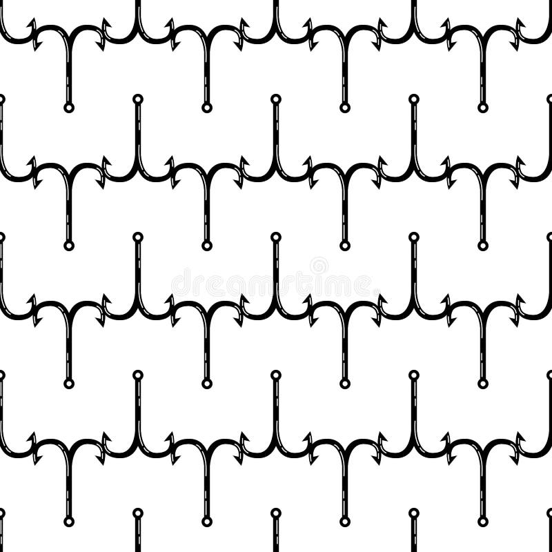 Double Fishing Hook Pattern Seamless Vector Stock Vector - Illustration ...