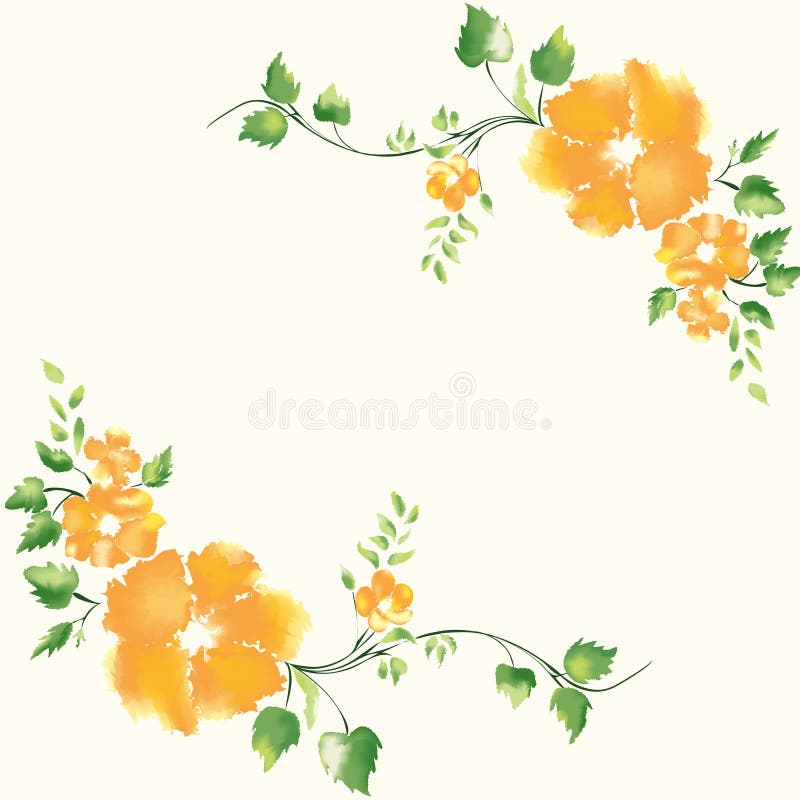 Double flower stock illustration. Illustration of watercolor - 24680714