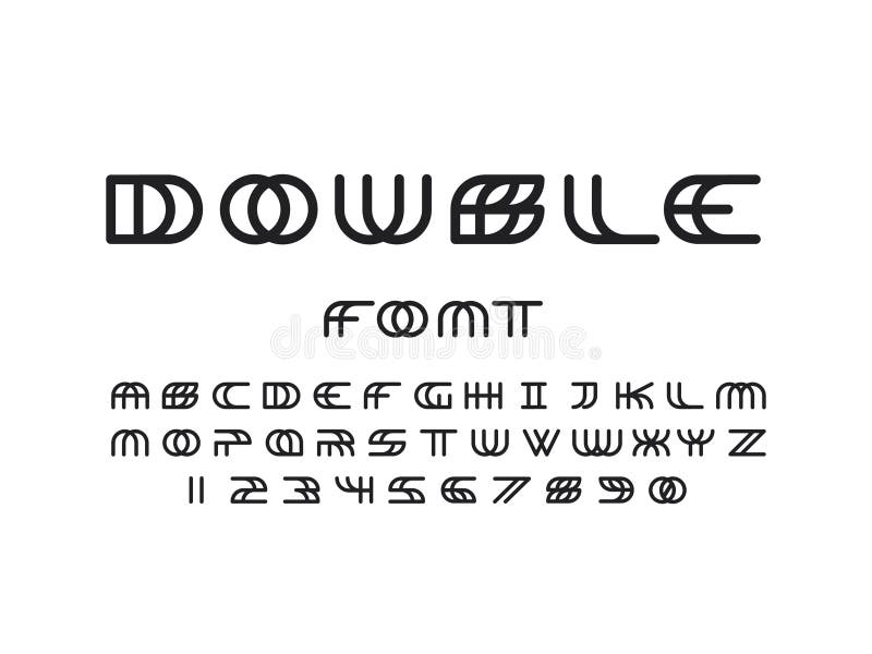 Double Font. Vector Alphabet Letters Stock Vector - Illustration of ...