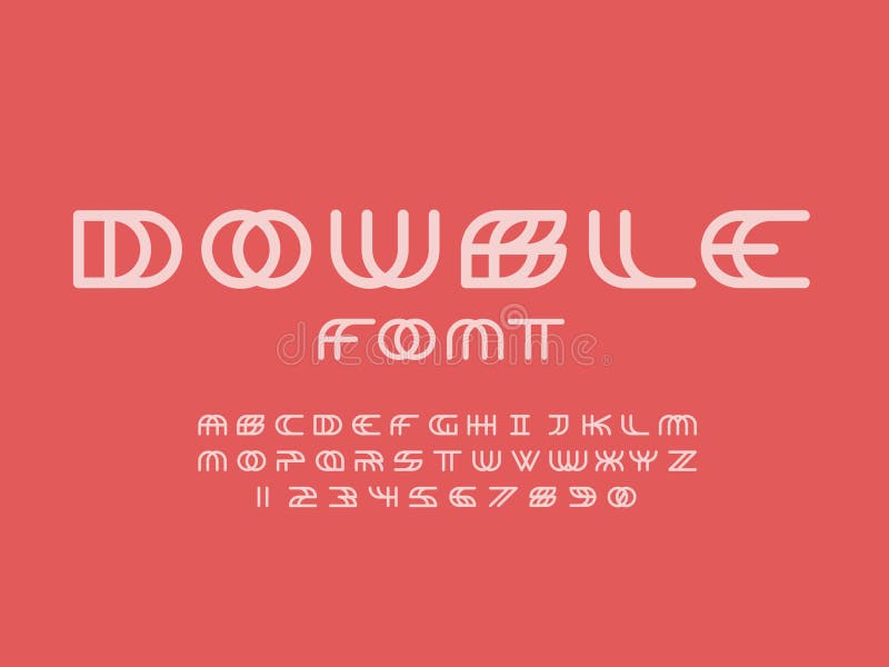 Double Font. Vector Alphabet Stock Vector - Illustration of bifurcation ...