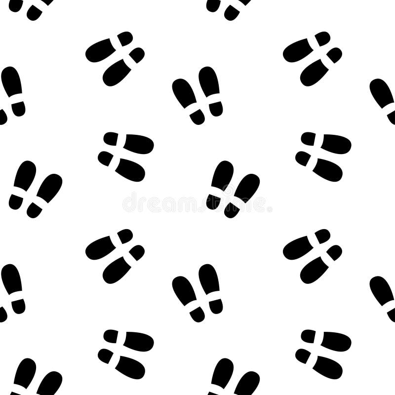 Double Footprints Shoes Black Vector Seamless Pattern Stock Vector ...