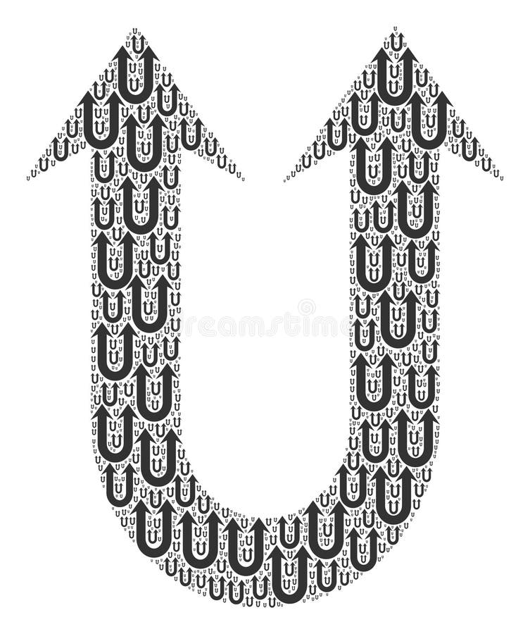 Double Forward Arrow Fractal Collage of Itself Items Stock Vector ...