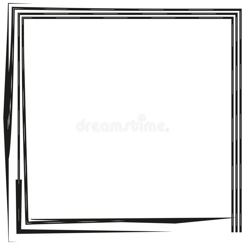 Double Frame Icon. Vector Square Shape. Black and White Outline ...