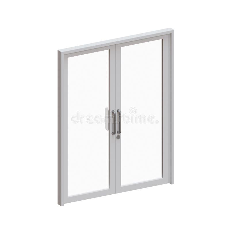 Double Framed Glass Door 3D Render Illustration Element 01 Stock Image ...