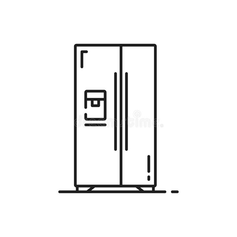 Double Fridge, Refrigerator with Side-by-side Door Stock Illustration ...