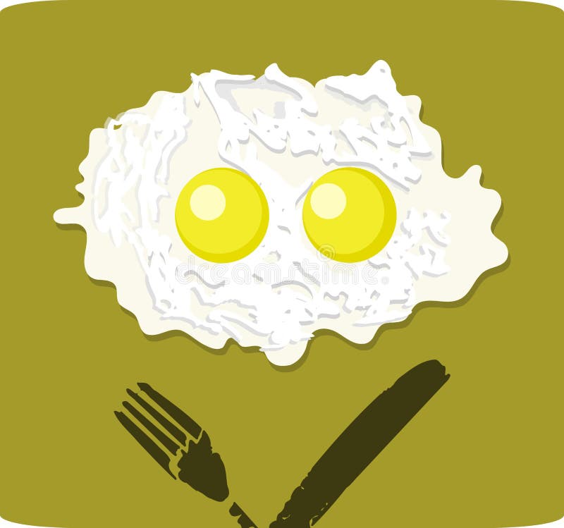Double Fried Egg Grumpy Face Stock Illustrations – 2 Double Fried Egg ...