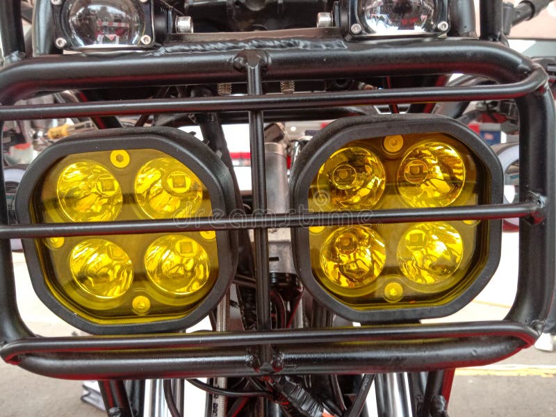 Double Front Light Motorcycle Custom Outdoor Stock Photo - Image of ...