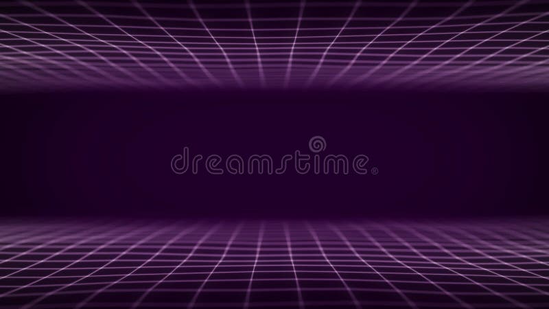 Double Futuristic Dynamic Grid of Purple Lines. Concept Digital Space ...