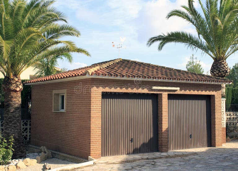 Double garage stock photo. Image of neighborhood, luxury - 27697292