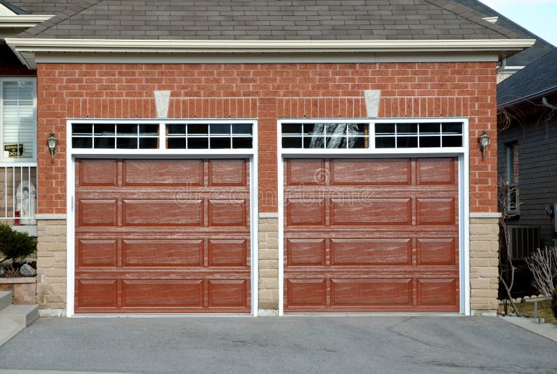 Double Garage stock photo. Image of brick, garage, door - 8748884