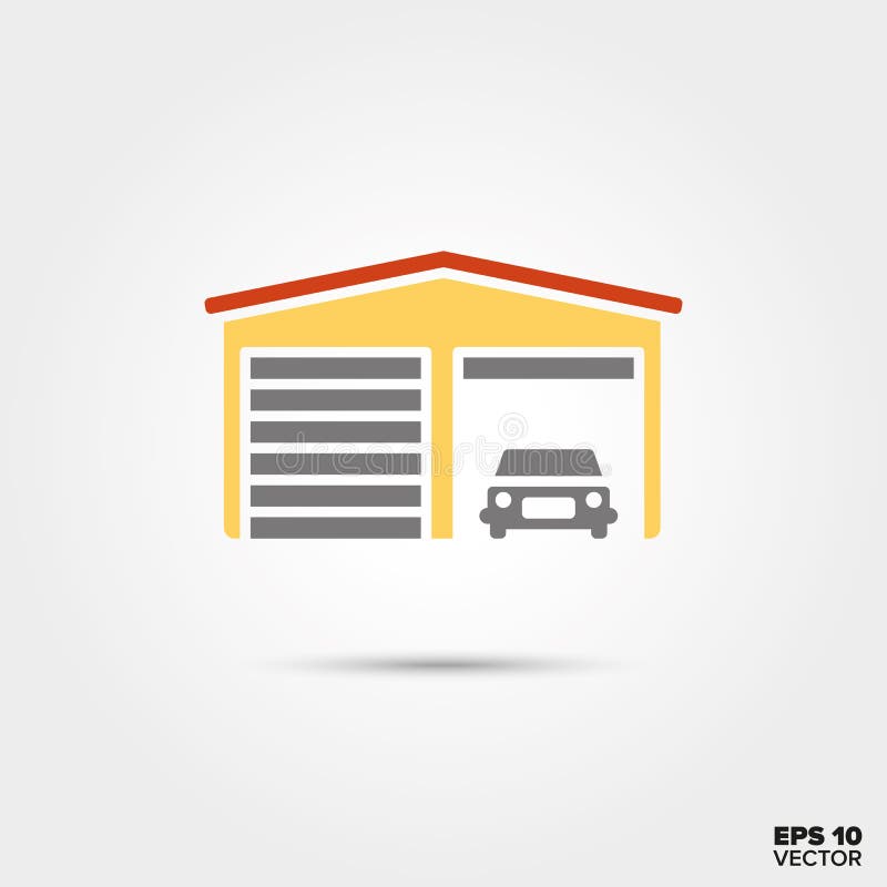 Garage vector icon stock vector. Illustration of building - 100566856
