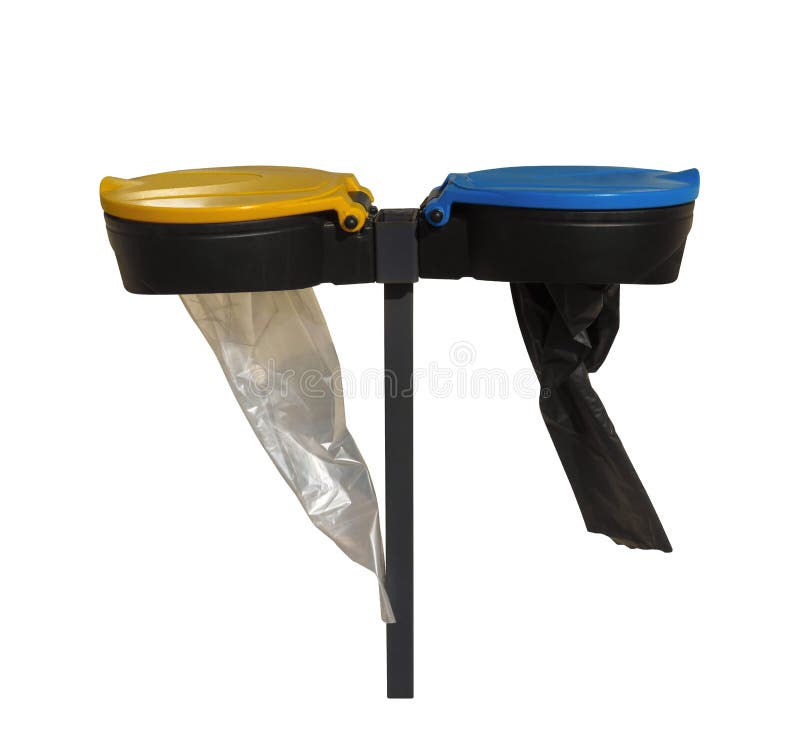 Double garbage bin stock image. Image of recycling, street - 124390101