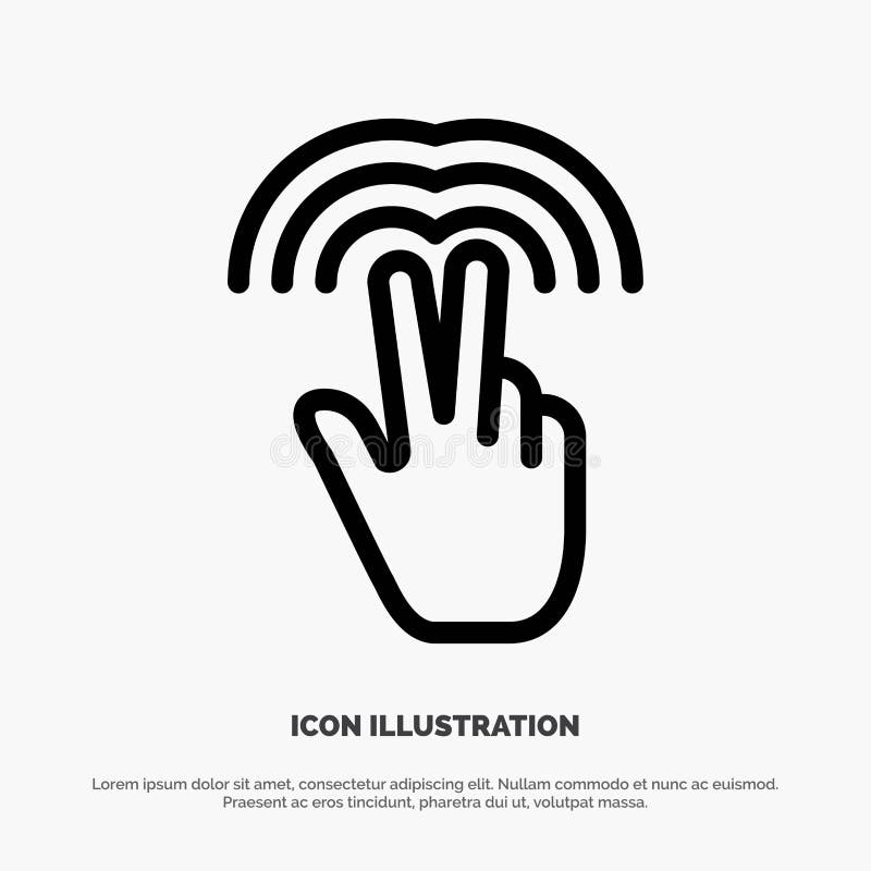 Double, Gestures, Hand, Tab Line Icon Vector Stock Vector ...