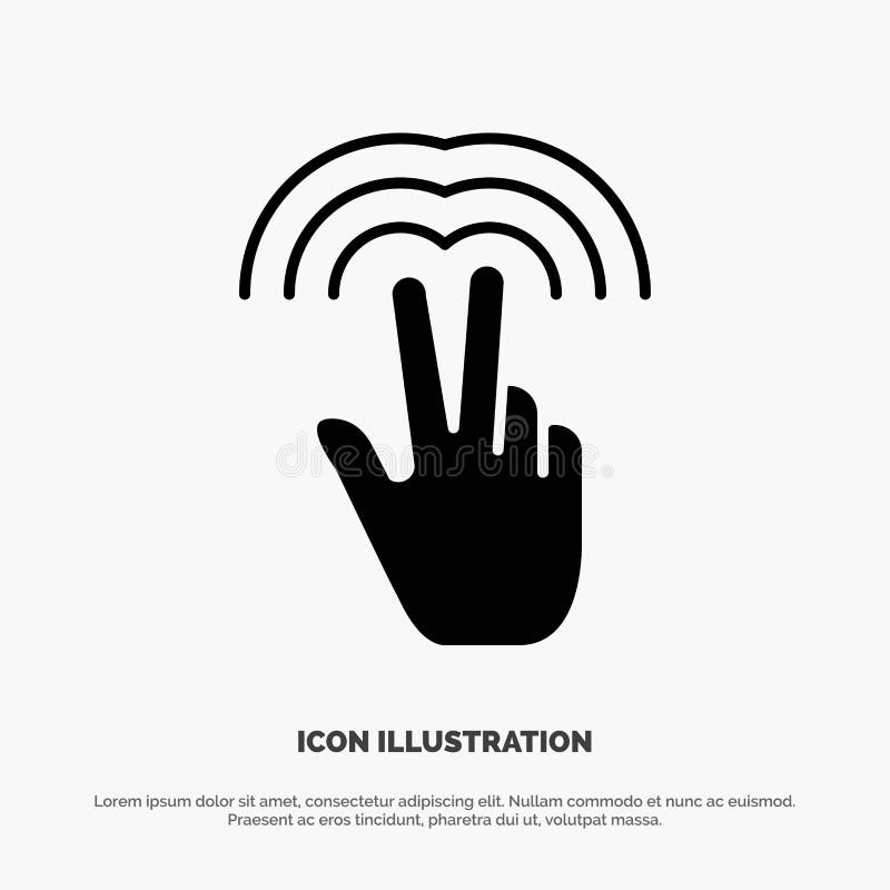 Double, Gestures, Hand, Tab Solid Glyph Icon Vector Stock Vector ...
