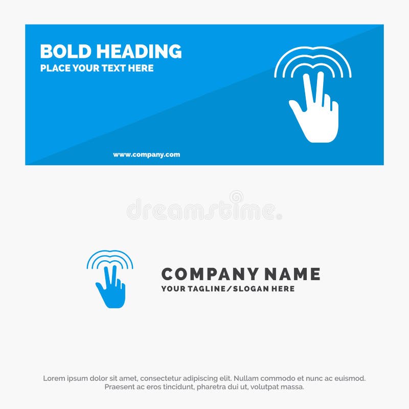 Double, Gestures, Hand, Tab SOlid Icon Website Banner and Business Logo ...