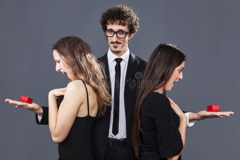 Double Gift for His Girlfriends Stock Image - Image of hair, casual ...