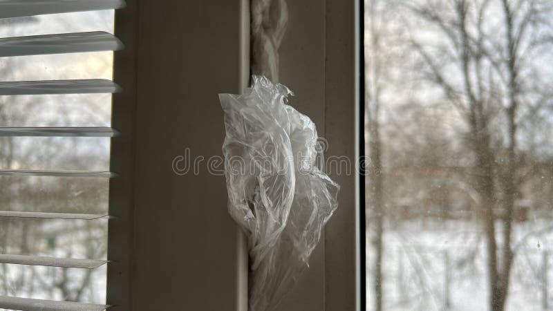 Double-glazed Windows Made of Two Glasses are Insulated with Cellophane ...