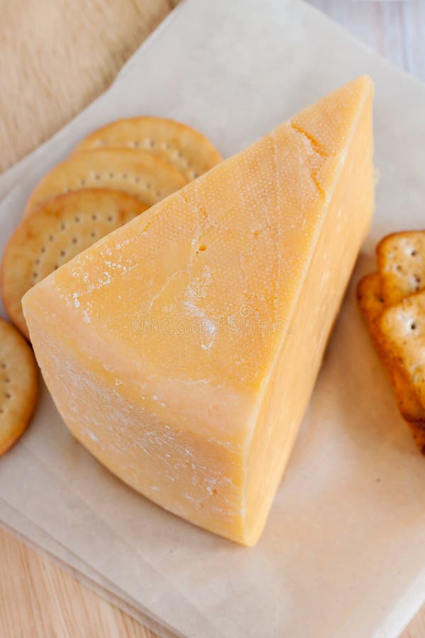 Double Gloucester Cheese stock image. Image of crackers - 50465591