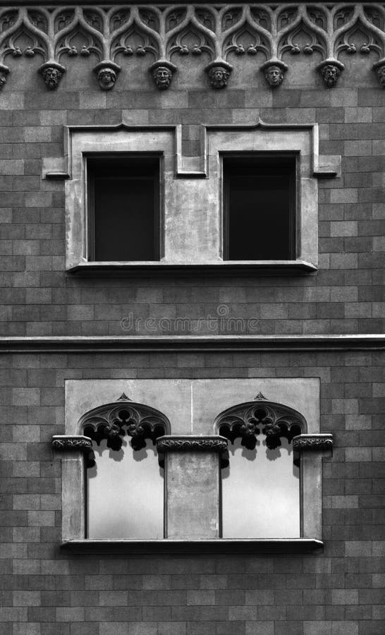 Double gothic window stock image. Image of historic, black - 82944699