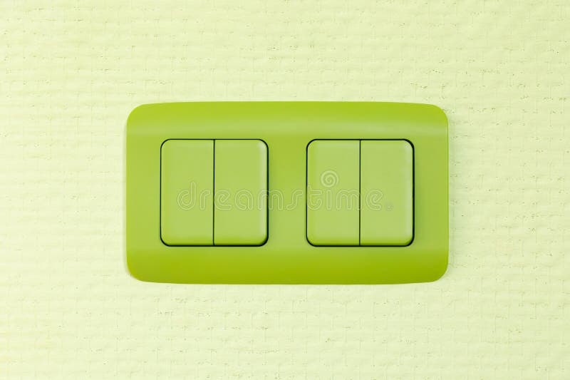 Double Green Light Switch on a Textured Green Wall, Blending Seamlessly ...