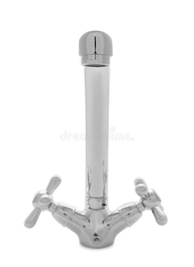Double Handle Water Tap Isolated on White Stock Image - Image of shape ...