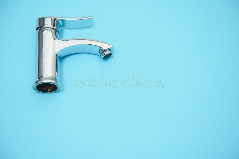 Double Handle Water Tap. New Chrome or Steel Mixer Tap Stock Photo ...