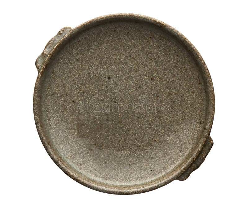 Double Handled Brown Plate, Empty Stoneware Plates, View From Above ...