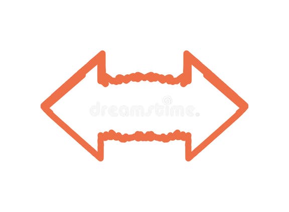Double Headed Arrow Brush Stroke Stock Vector - Illustration of double ...