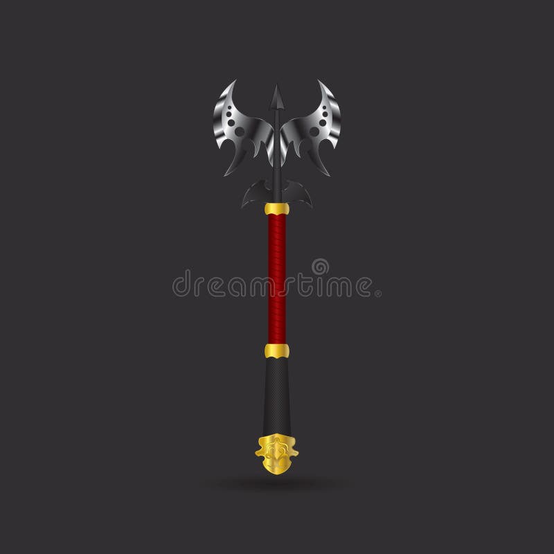 Two Headed Battle Axe Icons in Color Glossy Buttons Stock Vector ...