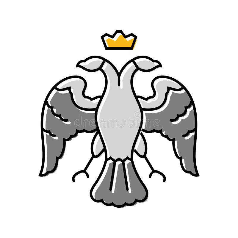Double Headed Eagle Byzantine Color Icon Vector Illustration Stock ...