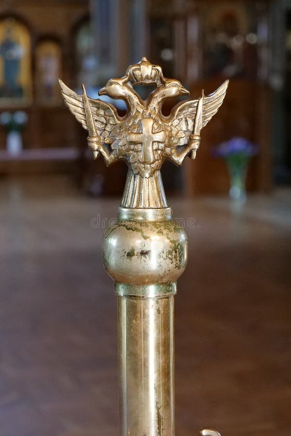 Double-headed Eagle with Two Swords, a Cross and a Crown in the Church ...