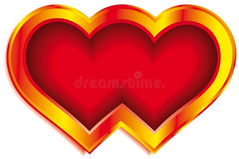 Double heart stock vector. Illustration of modern, beauty - 13841681