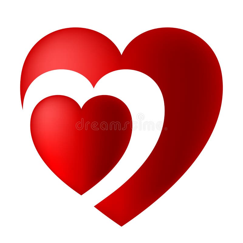 Double Heart Icon with Gradients. Simple and Isolate Picture Stock ...