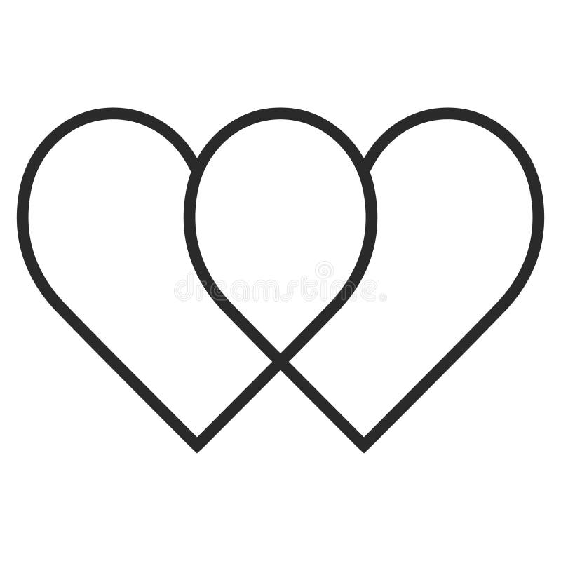 Double Heart Icon, Symbol Love, Two Hearts Devotion To Love Stock ...