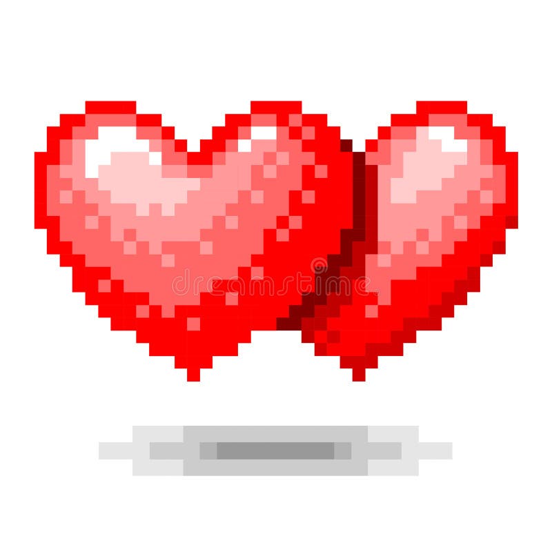 Double Heart pixel concept stock vector. Illustration of design - 270049862