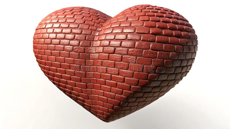Double Heart Shape Made of Red Bricks Sturdy Construction Strong Love ...