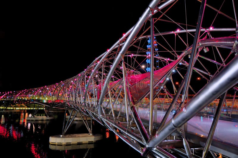Double Helix Bridge editorial photo. Image of pink, district - 30768116